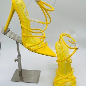 Cape Robbin | Shoes | Beehive Yellow Strappy Sandal Heel | Poshmark